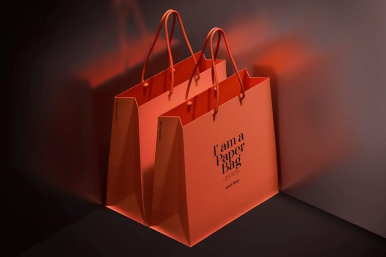Orange_Paper_Bag_Mockup - Custom Printing Packaging in Toronto